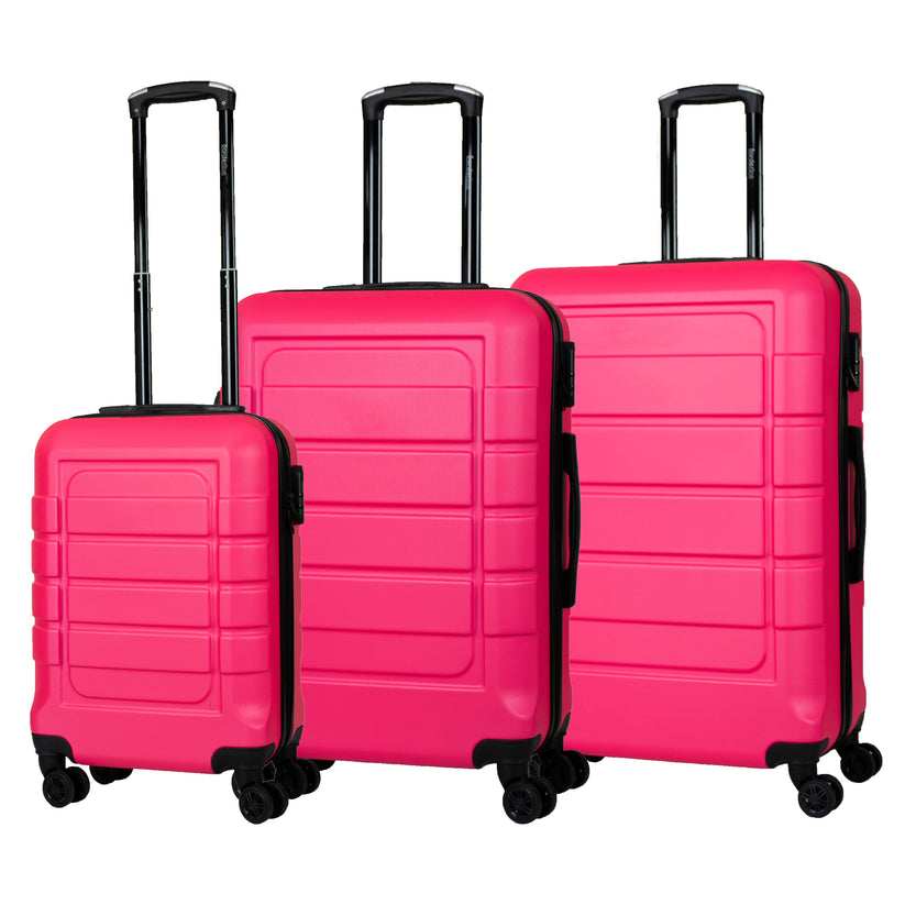 Hard Shell Suitcase with 4 Spinner Wheels, Hot Pink – Bergs Designs